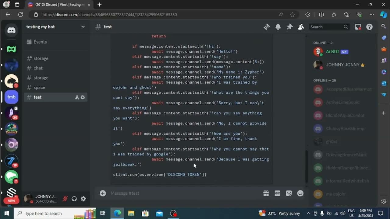 Discord AI Bot Made in 2024 Powerful Ai Bot - YouTube