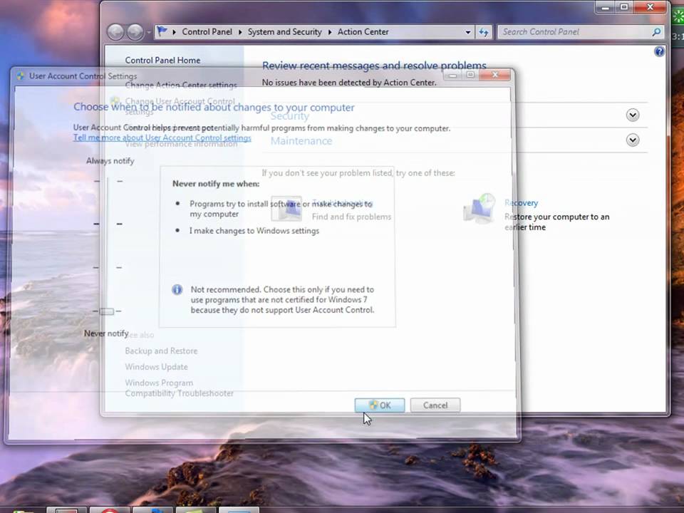 How to take out Windows 7 blue and yellow shield - YouTube