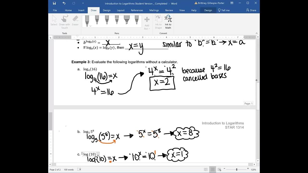 Simplifying Logarithmic Expressions without a Calculator - YouTube