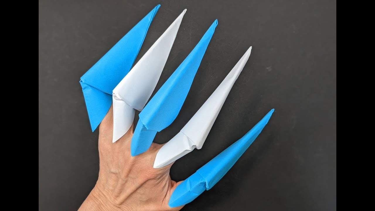 Origami Krallen aus Papier falten – DIY Idee für Kinder - YouTube