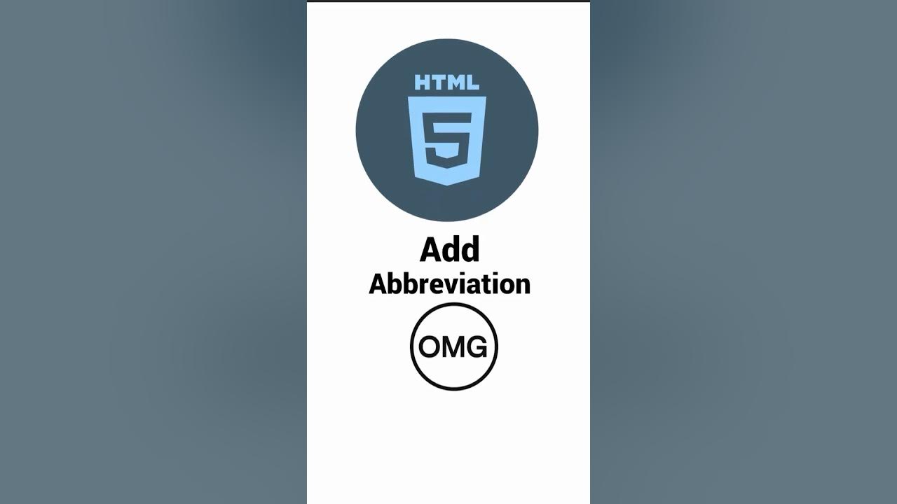 HTML Basic Tags: Add Acronym or Abbreviation in HTML #htmlbasicTags #htmltutorial - YouTube