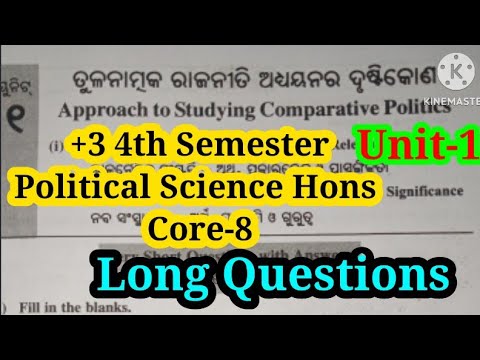 +3 4th Semester Political Science Hons Core-8 | Unit-1 | Long Questions ...