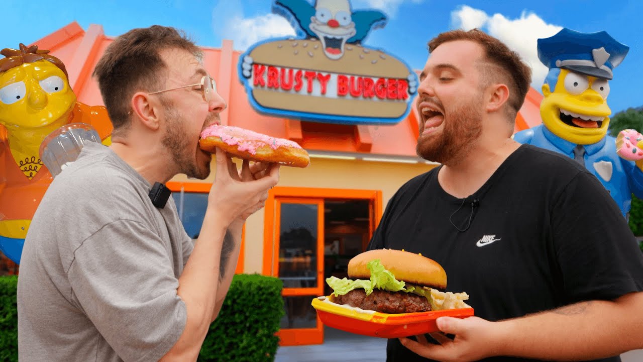 Probando comida de LOS SIMPSON en la VIDA REAL (Springfield) - YouTube