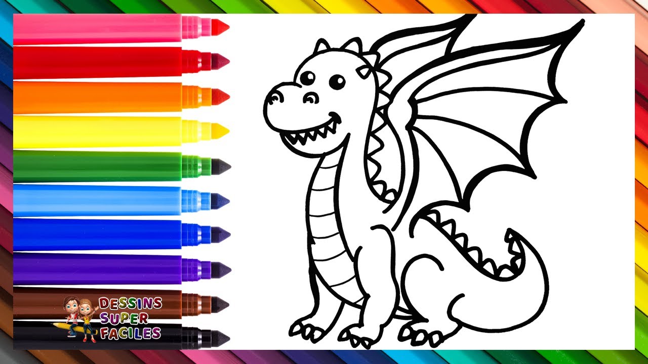 Comment Dessiner un Dragon 🐉🔥 🐲 Dessiner et Colorier un Dragon 🐉🔥 🐲 ...