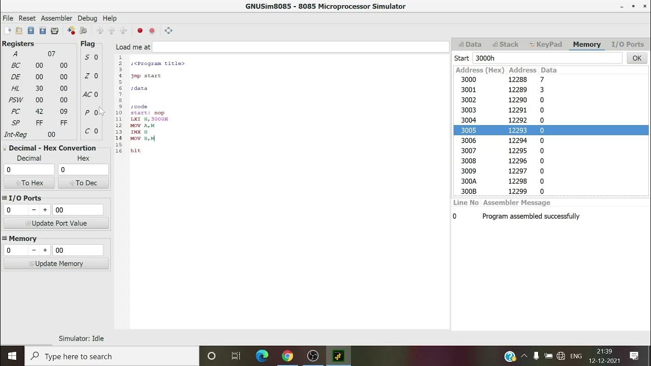 Program For 8 bit addition and subtraction | 16 bit addition and ...