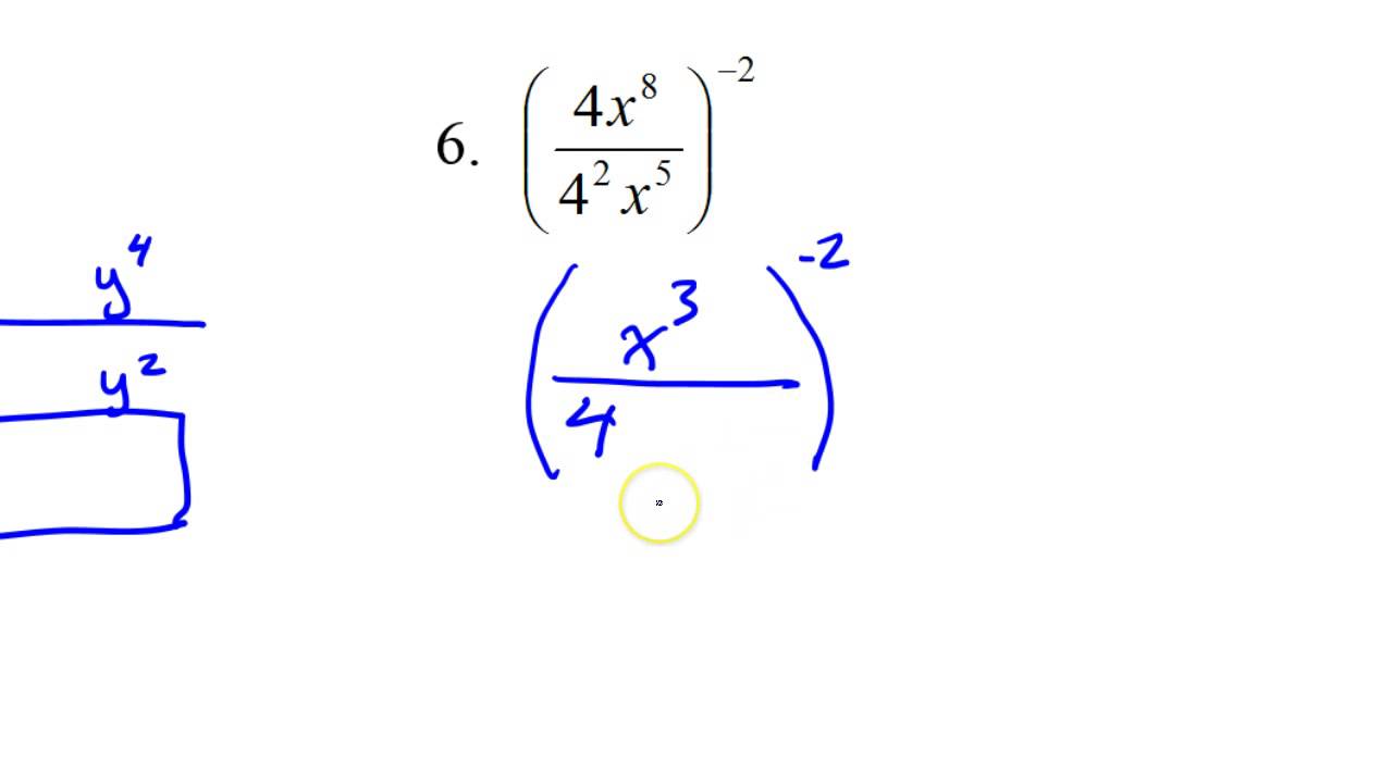 Day 1 Unit 1 #1 to #12 Simplifying Expressions with Negative Exponents ...