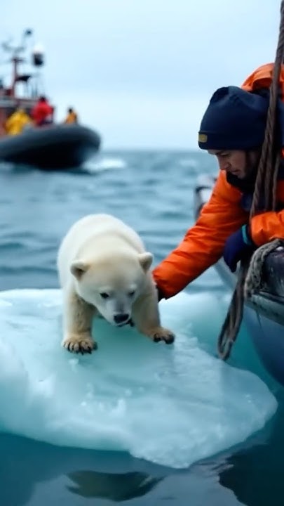 Trapped polar bear cub rescued and reunited with his mom. - YouTube