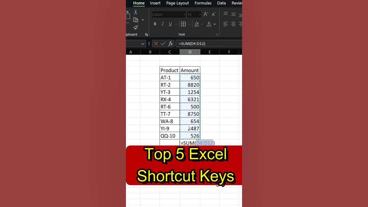Top 5 Excel SHORTCUT Keys #exceltricks #exceltips #excelshortcutkey - YouTube