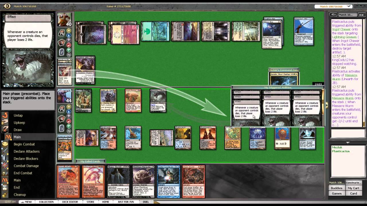 Magic Online -- Commander -- Sedris Vs. Karador Ghost Chieftan - YouTube