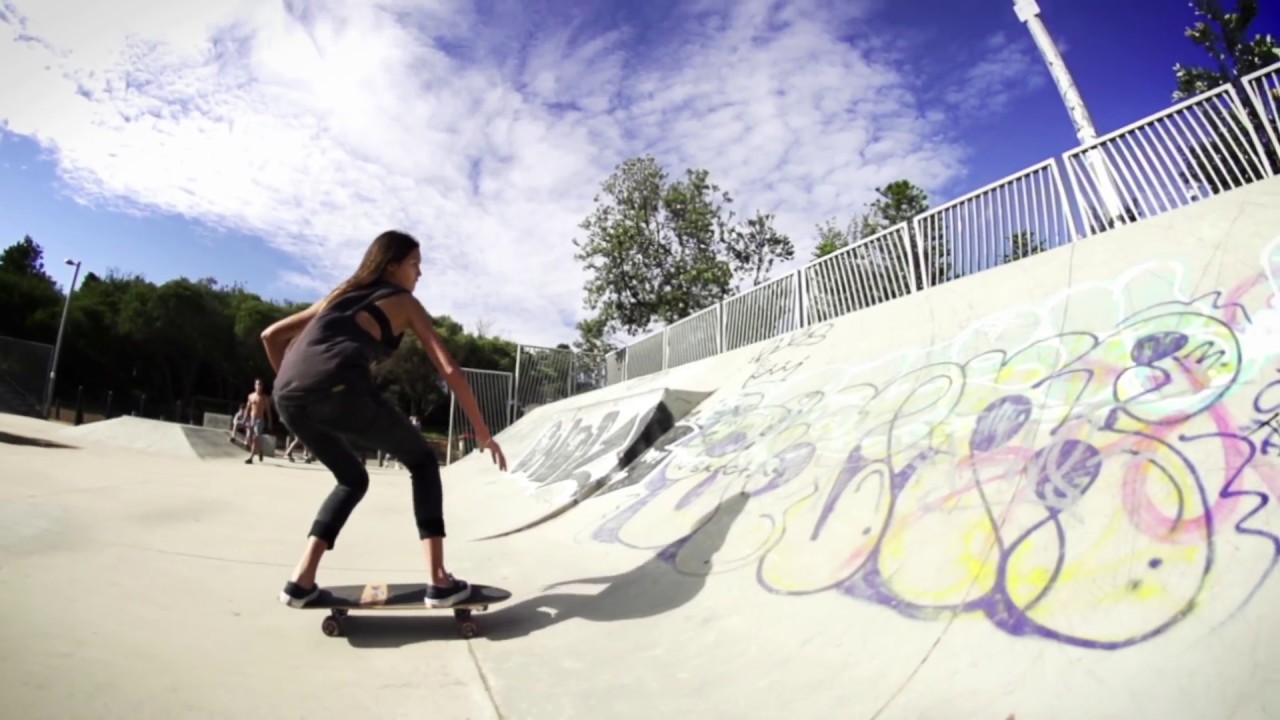 Surfer Skater Girl Sabina on her Surf Skate SmoothStar - YouTube