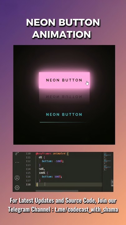 Eye-Catching Neon Button Animation using HTML & CSS #ytshorts #coding #viral #programming - YouTube