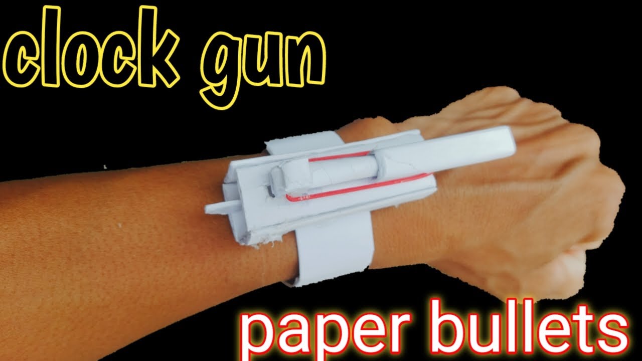 How to make a paper gun that shoot paper bullets, O'clock paper gun ...