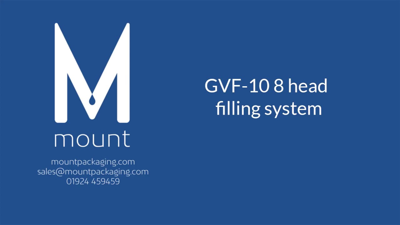 Mount Packaging Systems GVF-10 8 Head Filling Line - YouTube