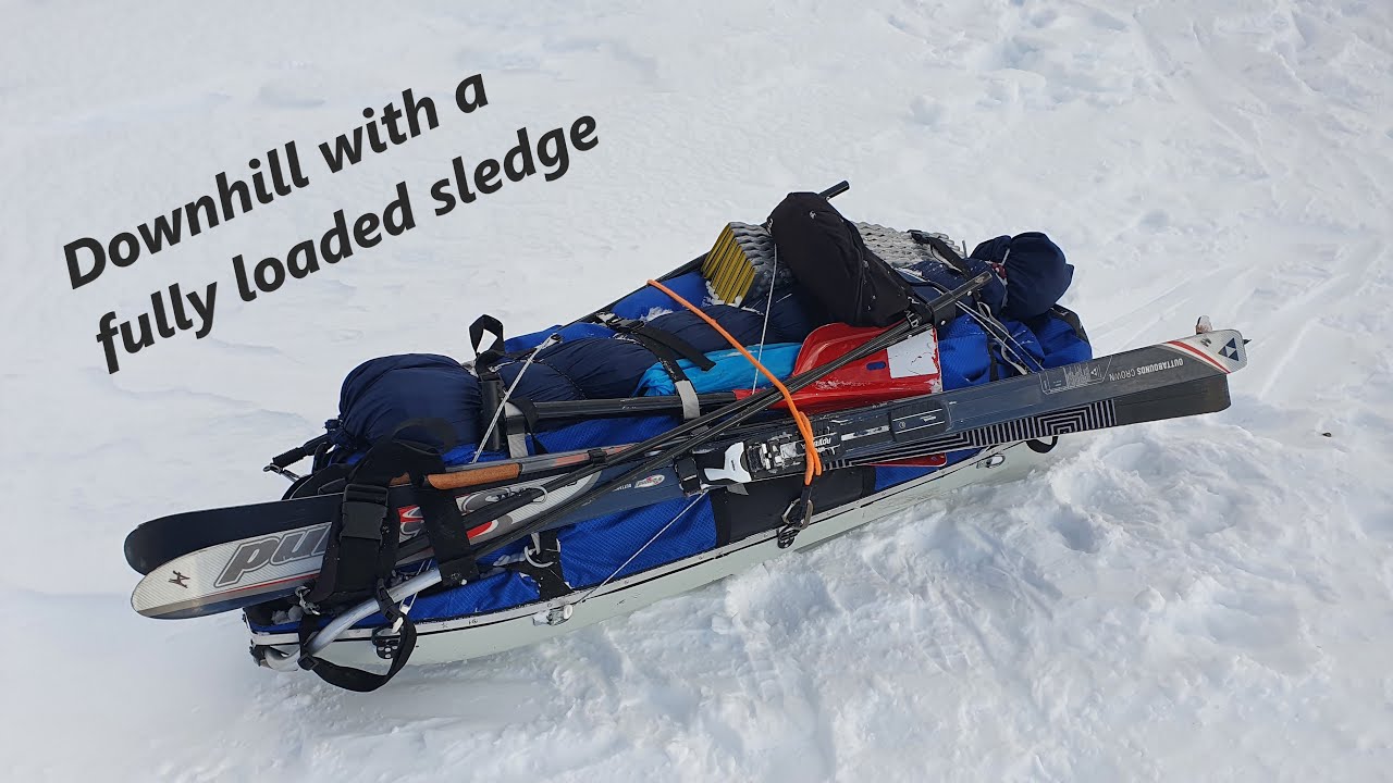 Full speed 🙂 Go downhill with a fully loaded sledge - YouTube