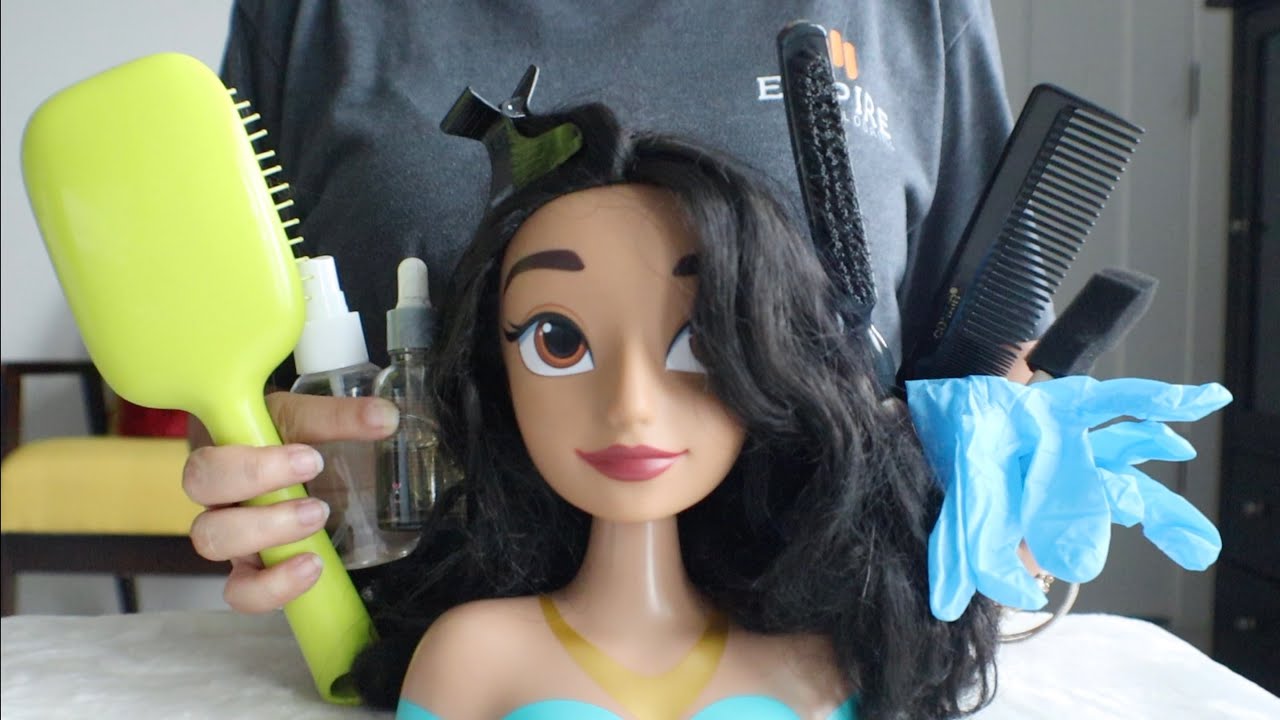 ASMR Scalp Treatment on Princess Jasmine Bracelet Sounds, Spray Sounds ...