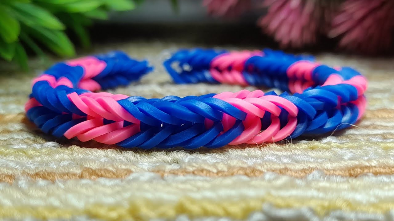 Loom Band Blue Pink 💙 ️|| How To Make Loom Band Tutorial || #loombands ...