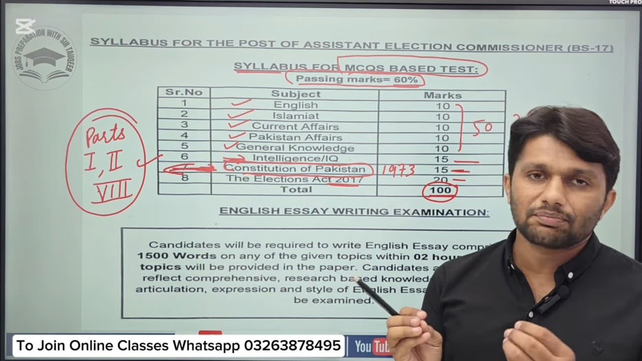 Assistant Election Commissioner Syllabus Past Paper Act Solved| PPSC ...