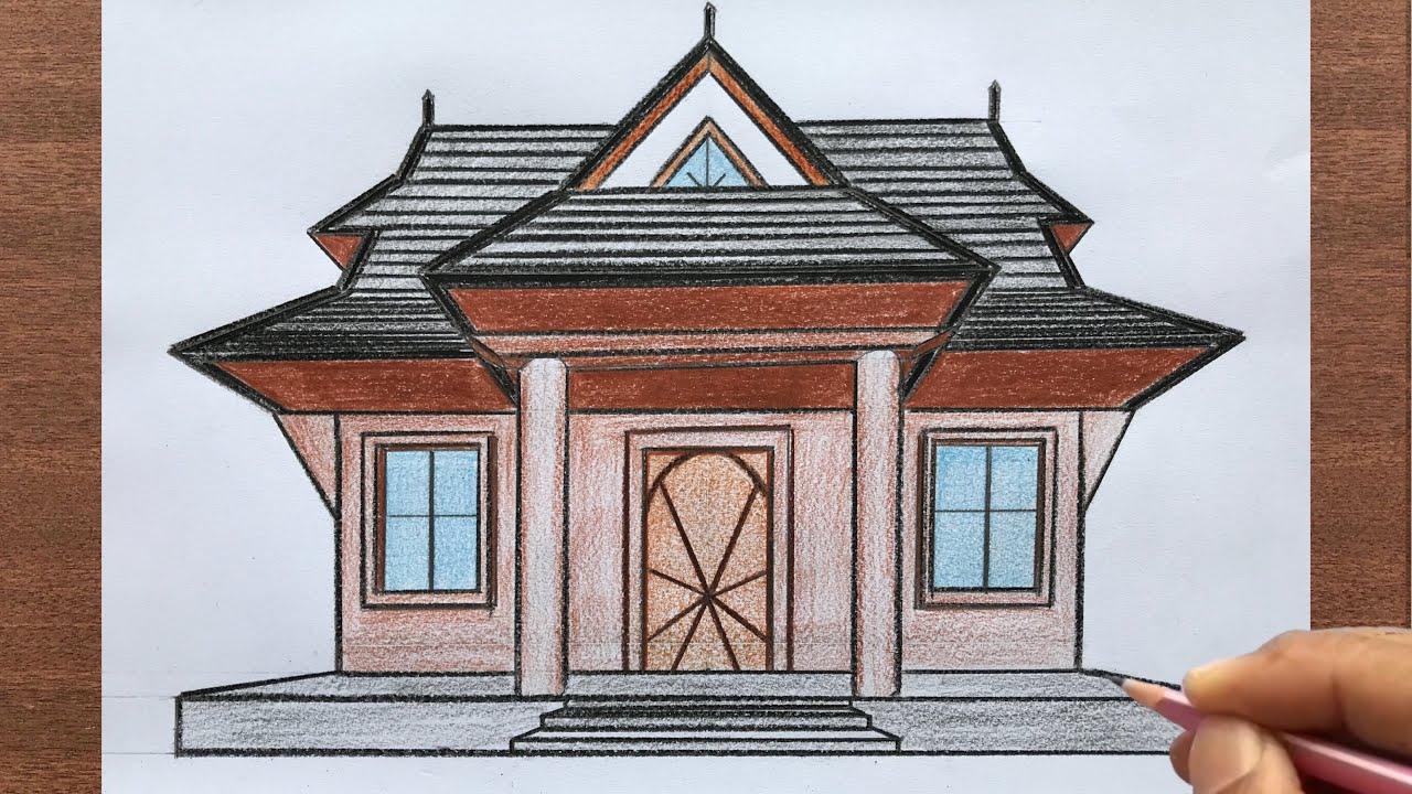How to Draw a House using 1-Point Perspective Step by Step - YouTube