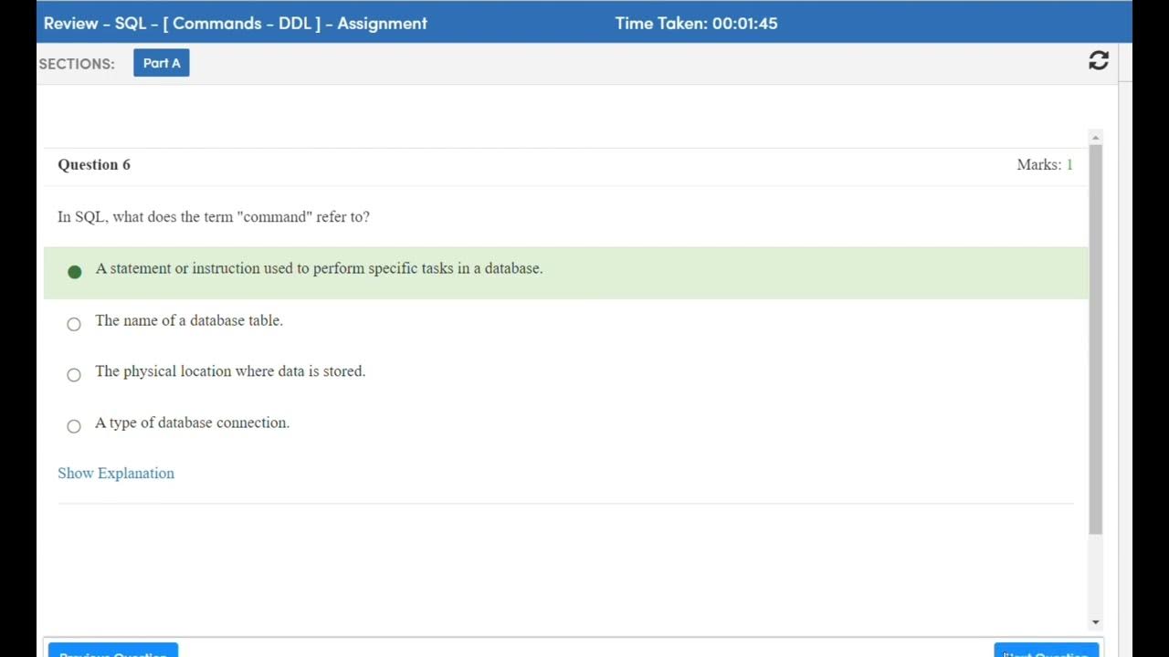 Quiz 65 Section 5 Commands Ddl Kodnest Dream Factory 2024 Java Full Stack