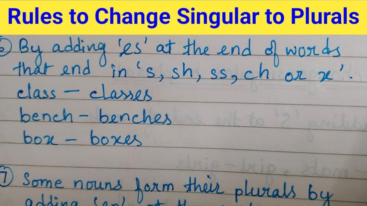 Rules to Change Singular Nouns to Plural Nouns - YouTube