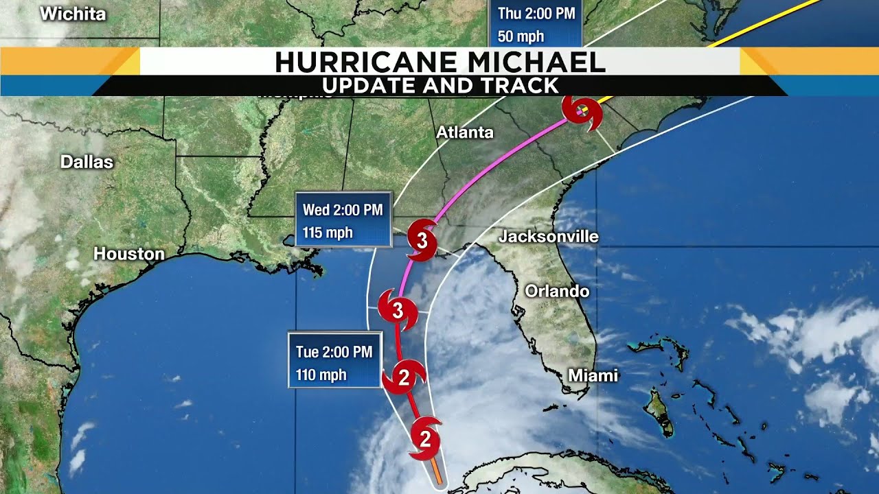 Latest track for Hurricane Michael released - YouTube