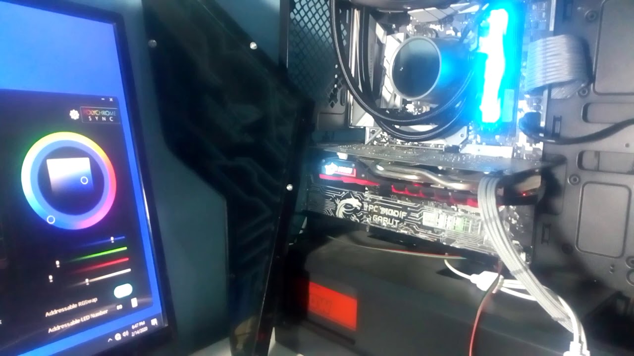Cougar Mirror side panel rgb rainbow sync mobo..by pc modif garut - YouTube