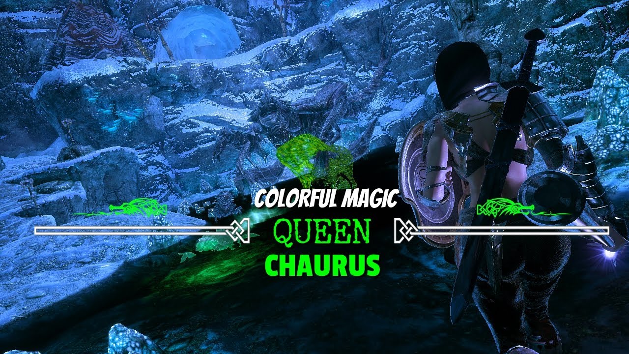 Skyrim SE - (Colorful Magic) Queen Chaurus (Boss Battle) - YouTube