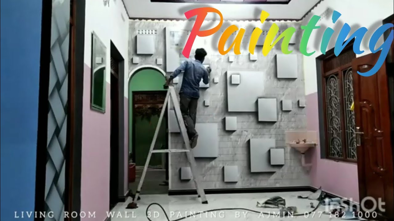 Wall painting, stone tile design - YouTube