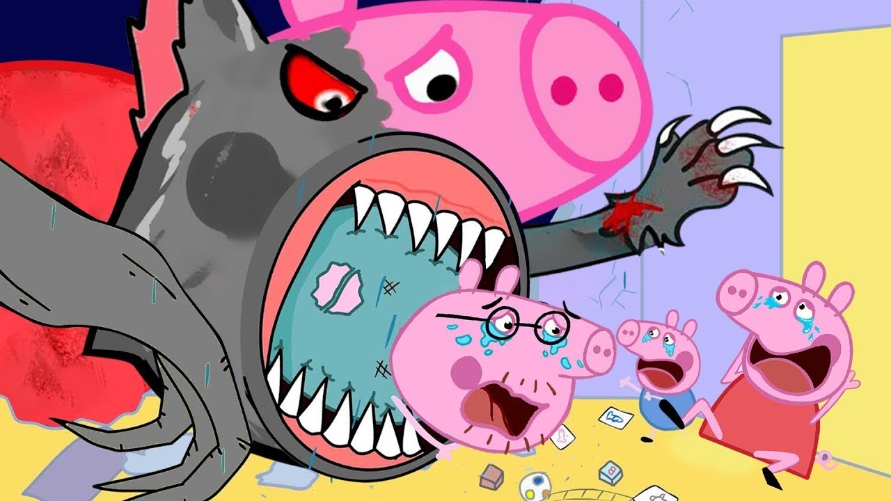 Oh no...Zombie Apocalypse, Big zombie vampire wants to eat...? Peppa ...