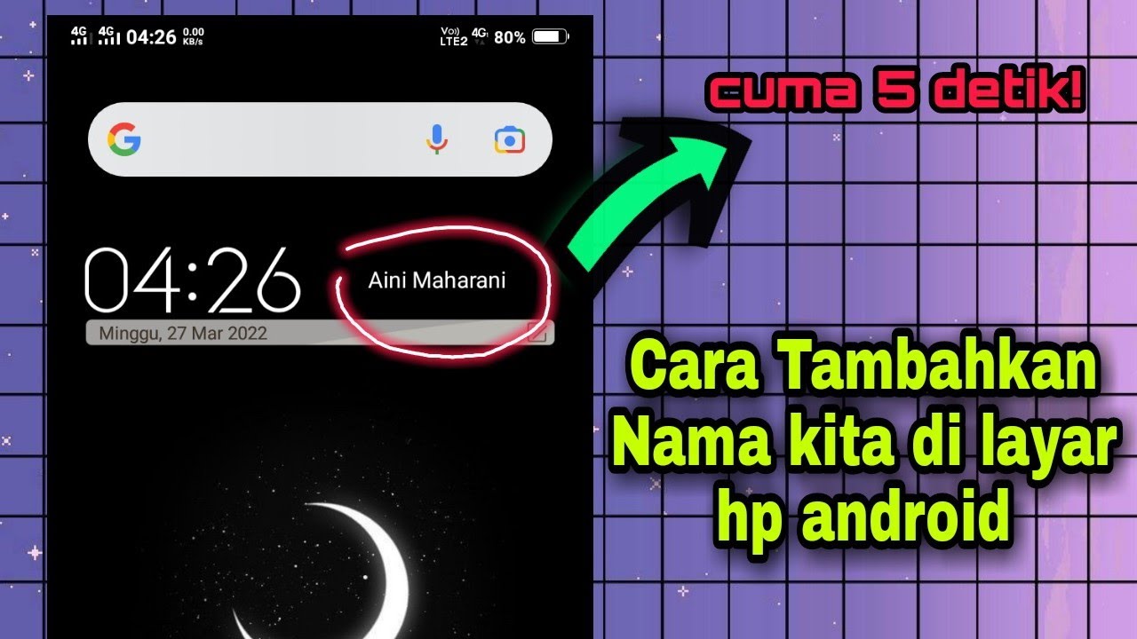 CARA MEMBUAT NAMA SENDIRI DI LAYAR HP ANDROID - YouTube