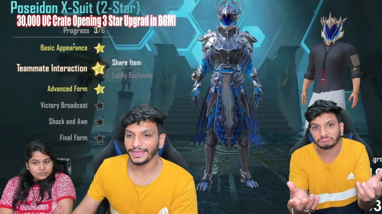 POSEIDON X SUIT 30,000 UC Crate Opening 3 Star upgrade in BGMI - YouTube