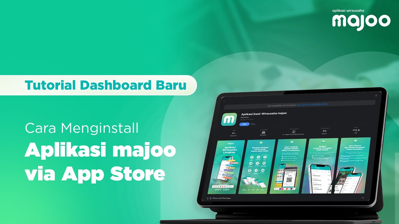 Cara Menginstall aplikasi majoo via App Store - YouTube
