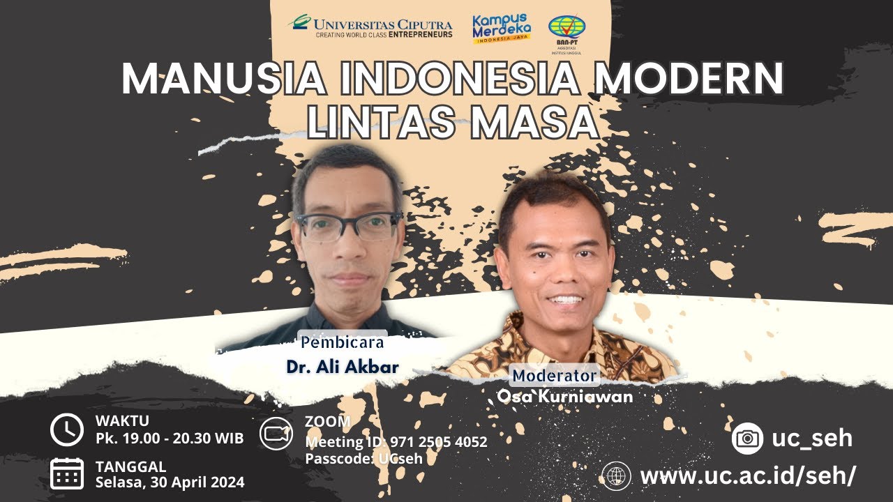Manusia Indonesia Modern Lintas Masa I Dr. Ali akbar - YouTube