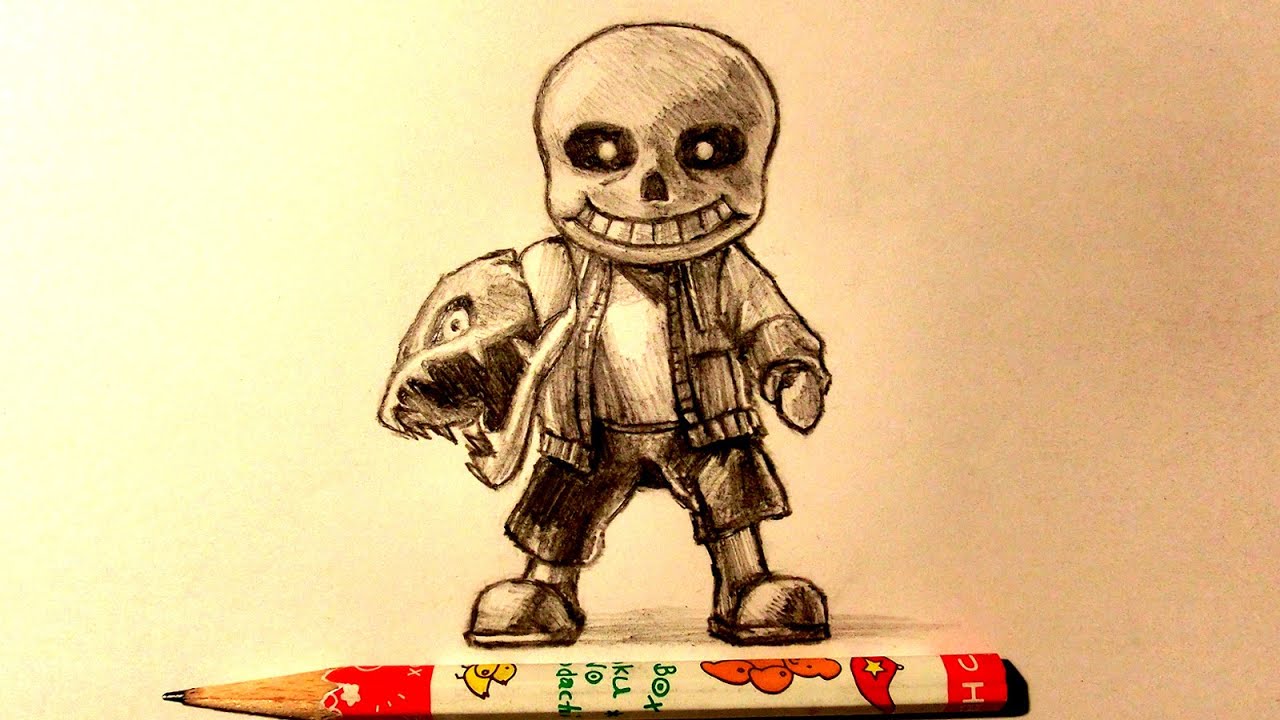 ASMR | Pencil Drawing 133 | Sans (Request) - YouTube