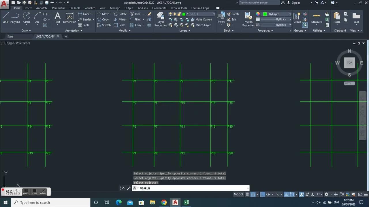 INSERT TEXT TO INTERSECT OF LINES IN AUTOCAD - YouTube