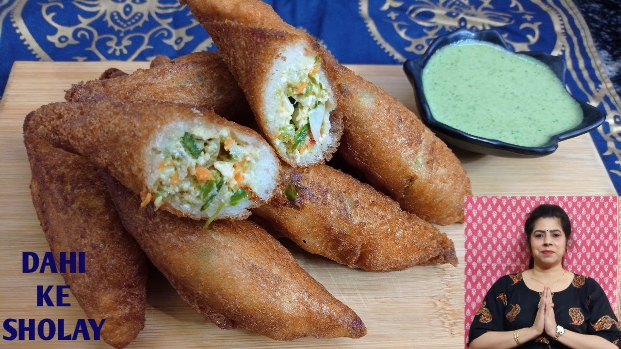 Dahi ke sholay | Dahi bread rolls easy to make - YouTube