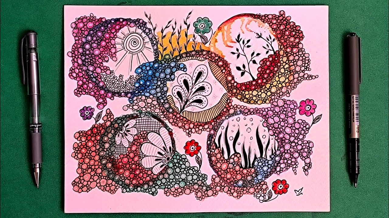 Relaxing Zendoodle Bubbles || Mesmerizing Watercolor Designs - YouTube
