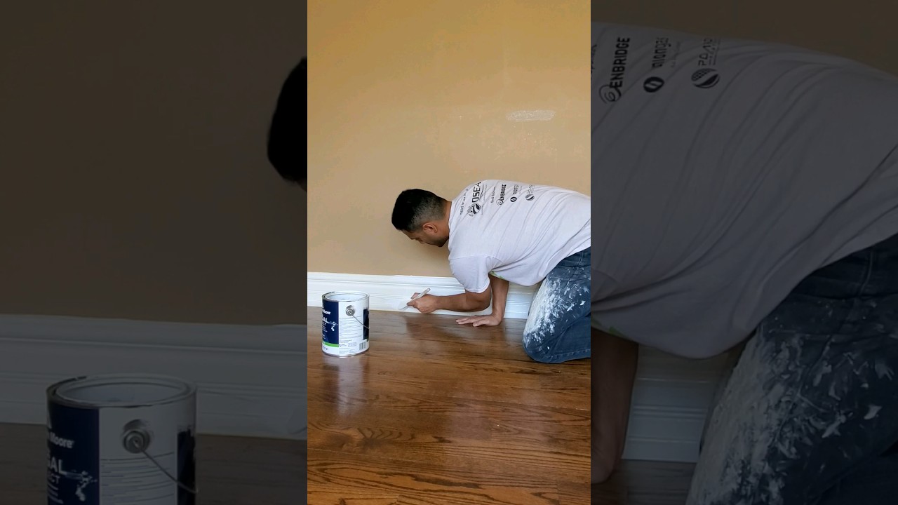 How to paint a baseboard and shoe molding - YouTube