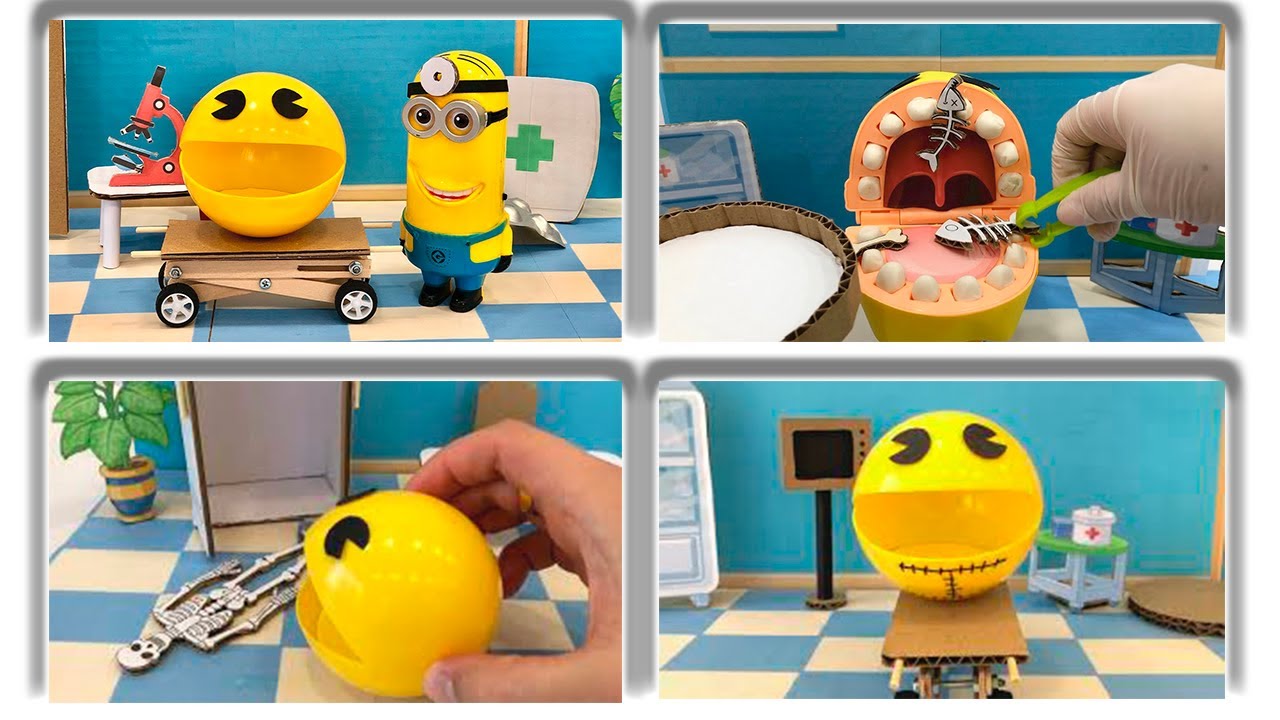 TOP 4 Pacman in the Hospital. Cardboard game. DIY - YouTube