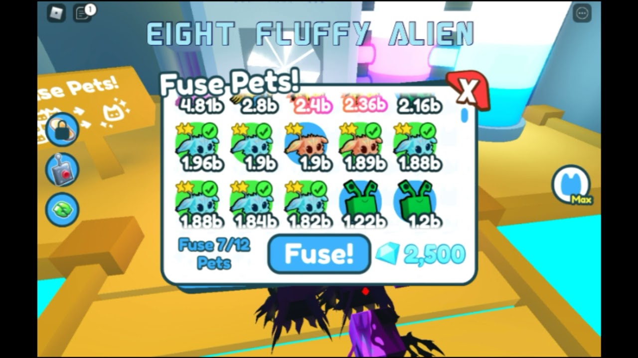 Fusing some pet from the alien update#2(Roblox pet simulator X) - YouTube