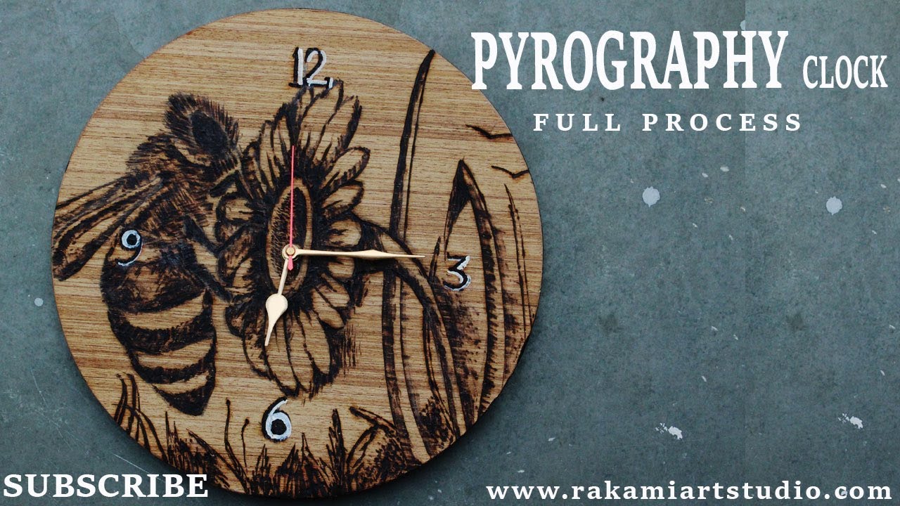 PYROGRAPHY WALL CLOCK full process I easy DIY - YouTube