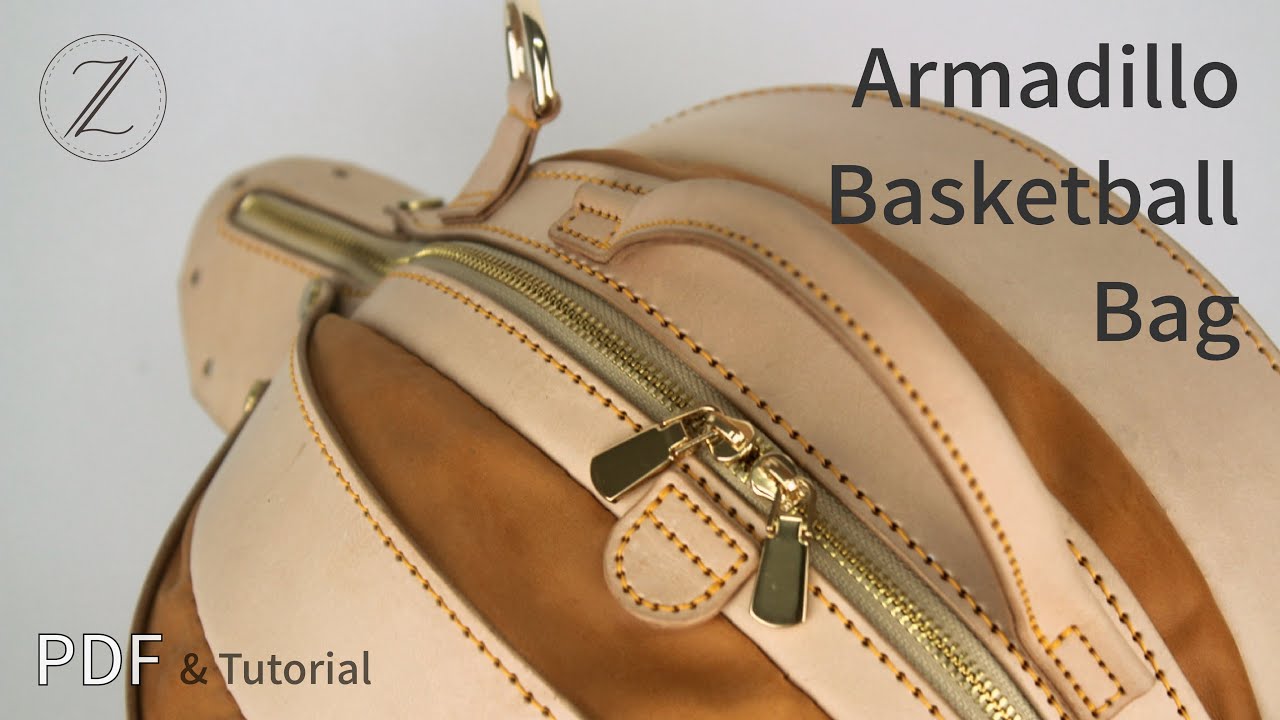 How to make a leather "Armadillo Basketball Bag" using a PDF pattern ...