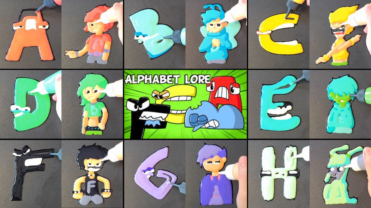 Alphabet Lore humanized Pancake Art - ABCDEFGH - YouTube