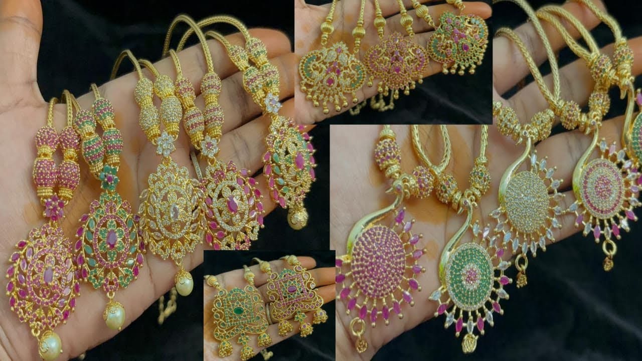 Simple Pendant Chain Necklace Collections | Free Back Chain #jewellery ...