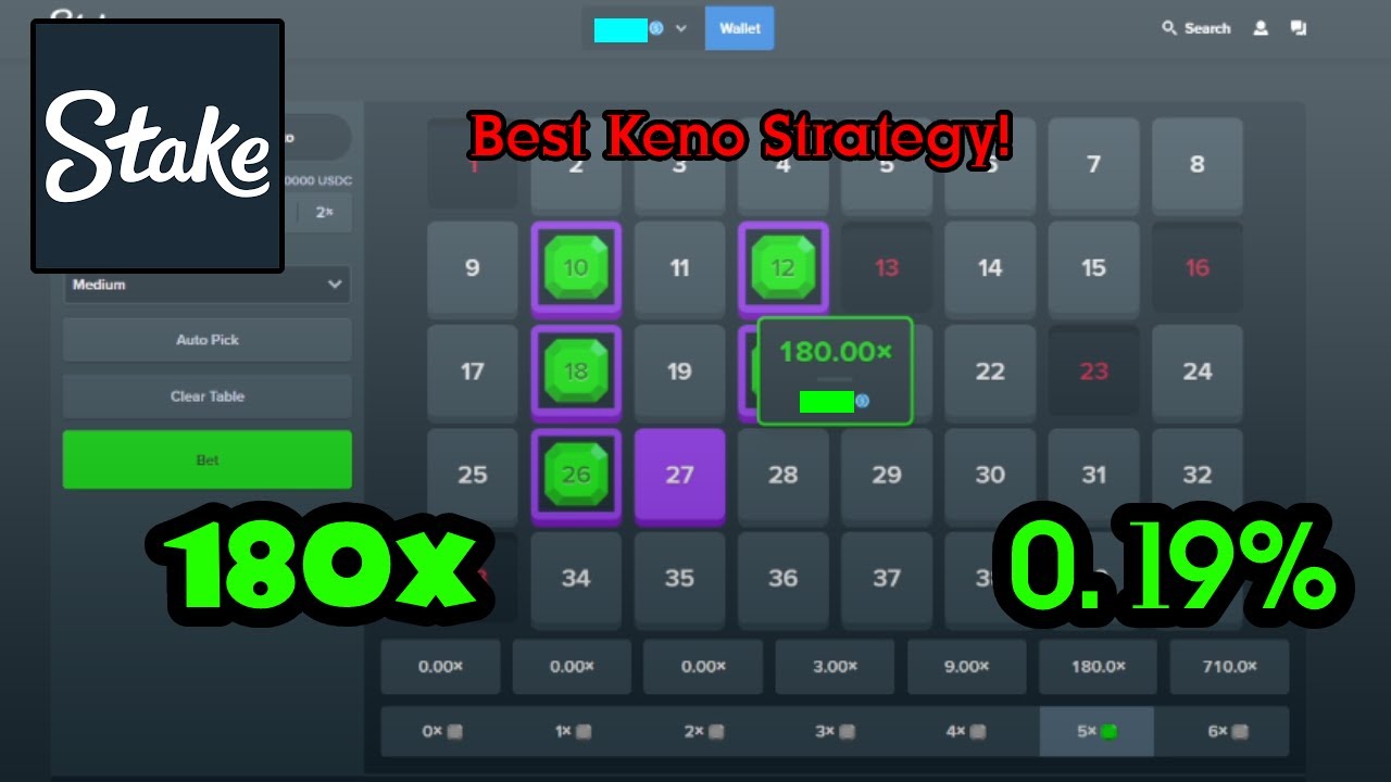 The Keno STRATEGY that let me hit a 180x... (STAKE) - YouTube