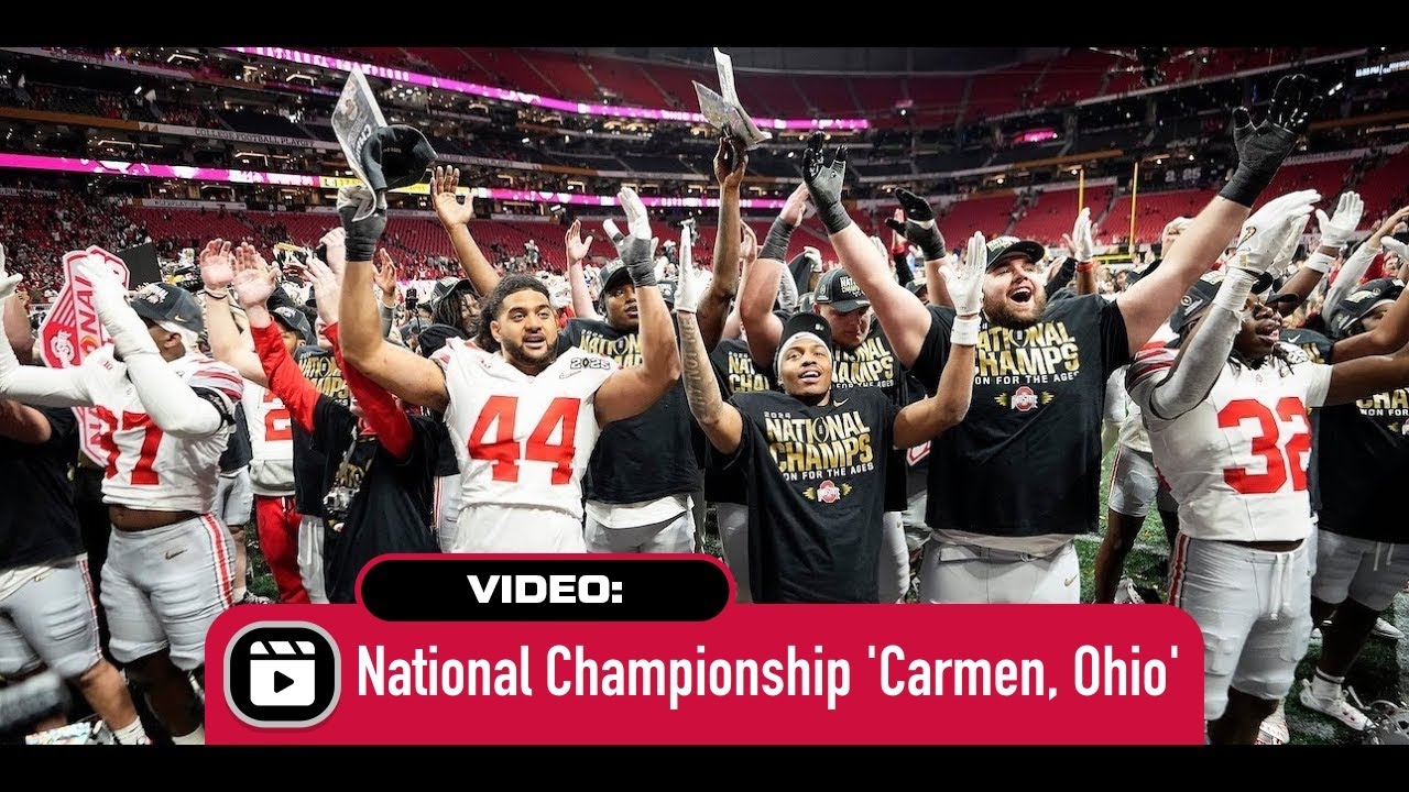Ohio State celebrates winning a national championship with "Carmen Ohio ...