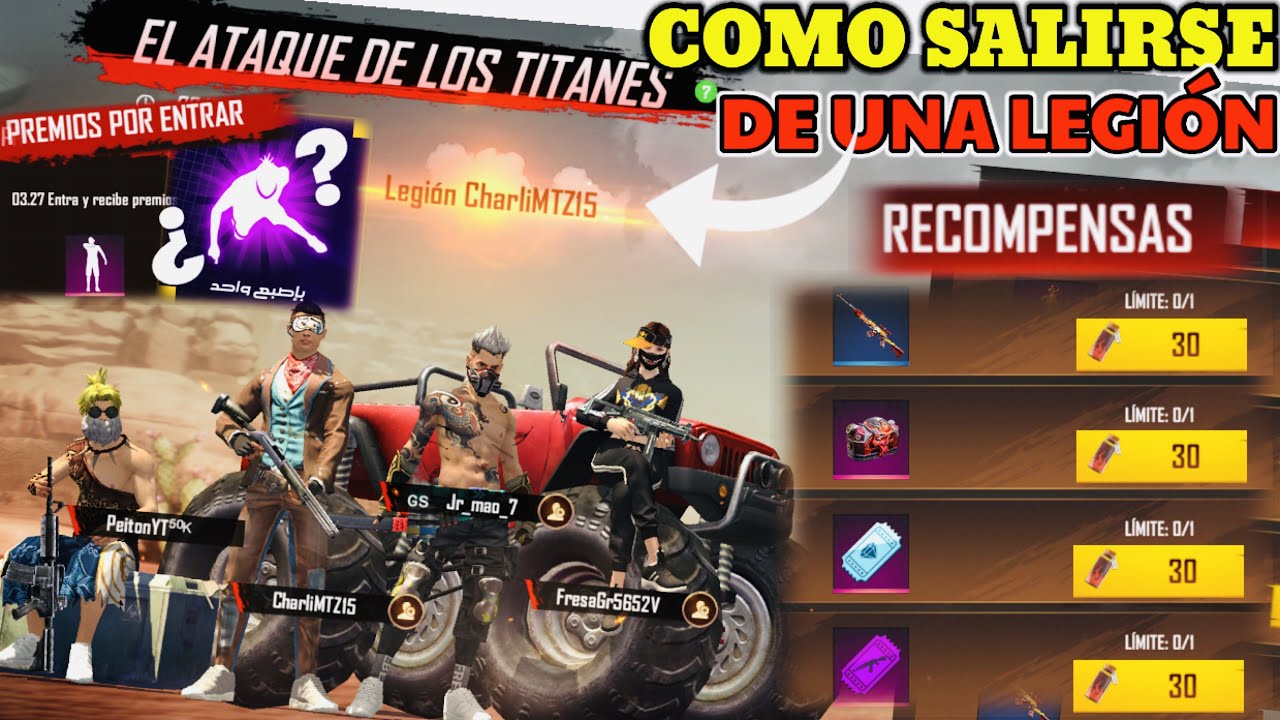 Como SALIRSE de una LEGIÓN en Free Fire ATAQUE DE LOS TITANES y el ...