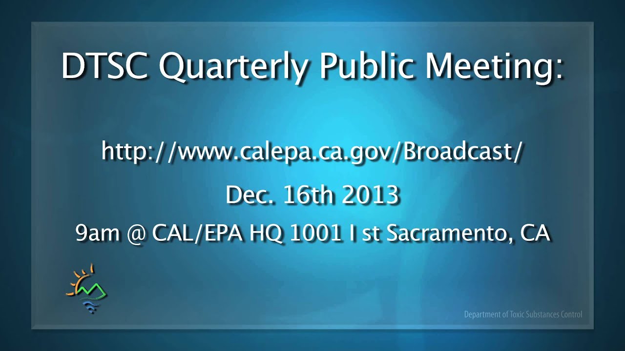 DTSC Public Meeting - YouTube