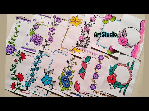 20 BEAUTIFUL BORDER DESIGNS/PROJECT WORK DESIGNS/A4 SHEET/FILE/FRONT ...
