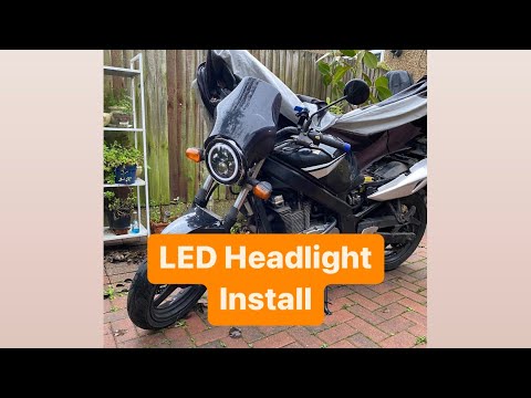 Suzuki GS500E LED headlight conversation install - YouTube